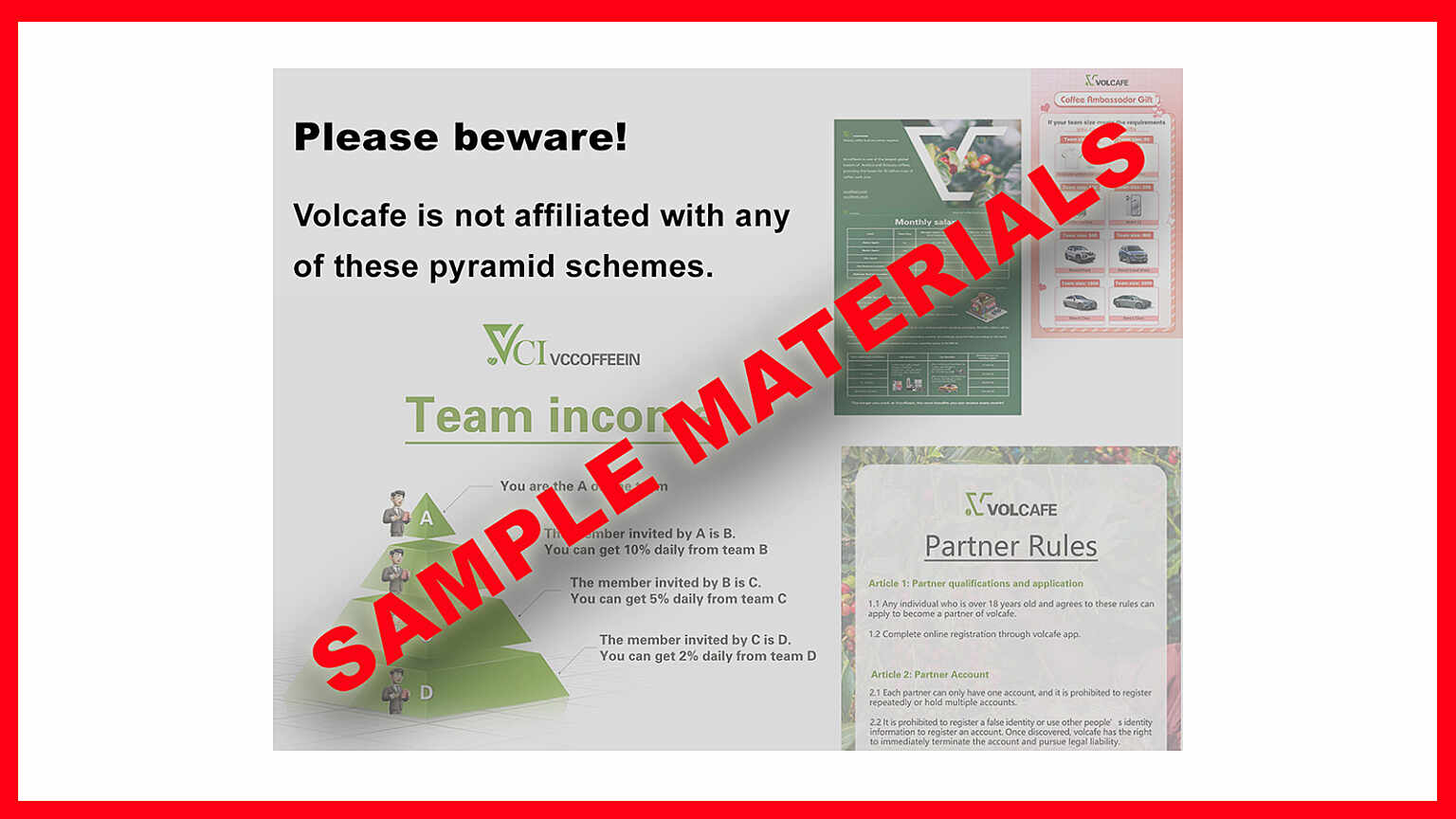 Scam warning: Notice of fraudulent pyramid scheme in India - Volcafe
